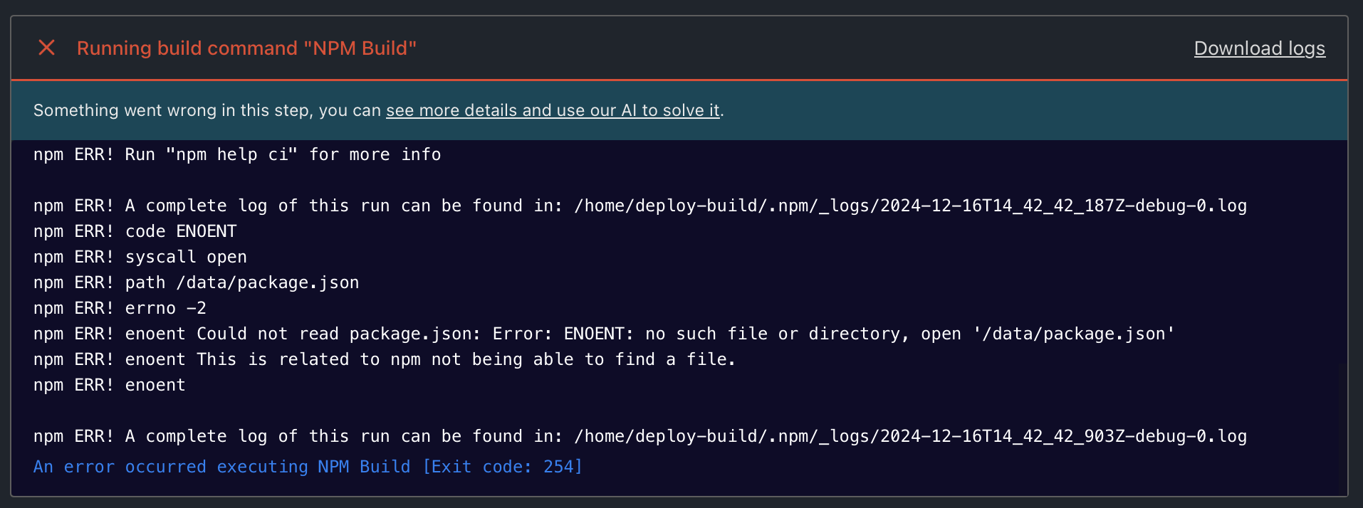 Troubleshooting with DeployHQ's AI helper | DeployHQ